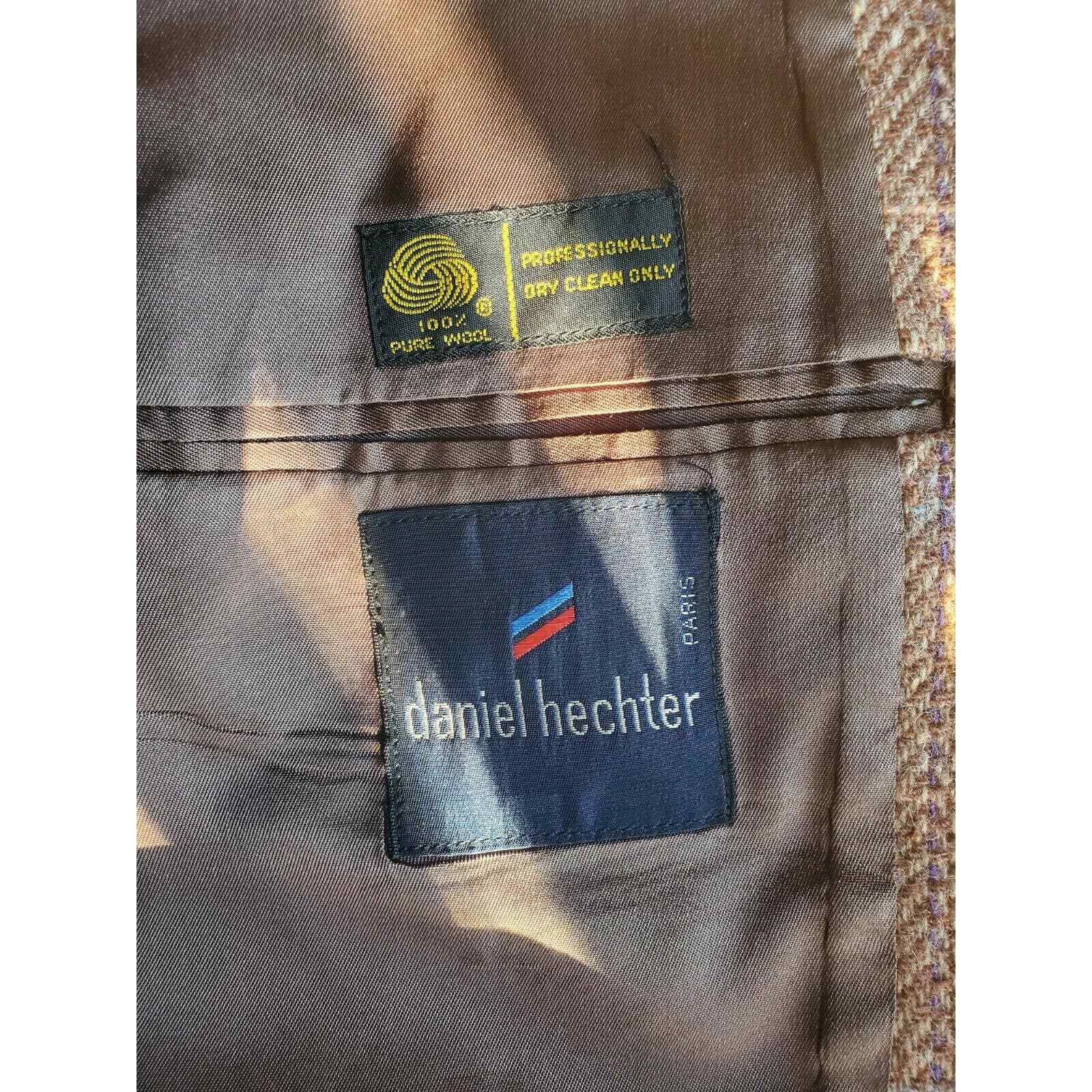 Vintage Daniel Hechter Brown Plaid Wool Tweed Sport J… - Gem