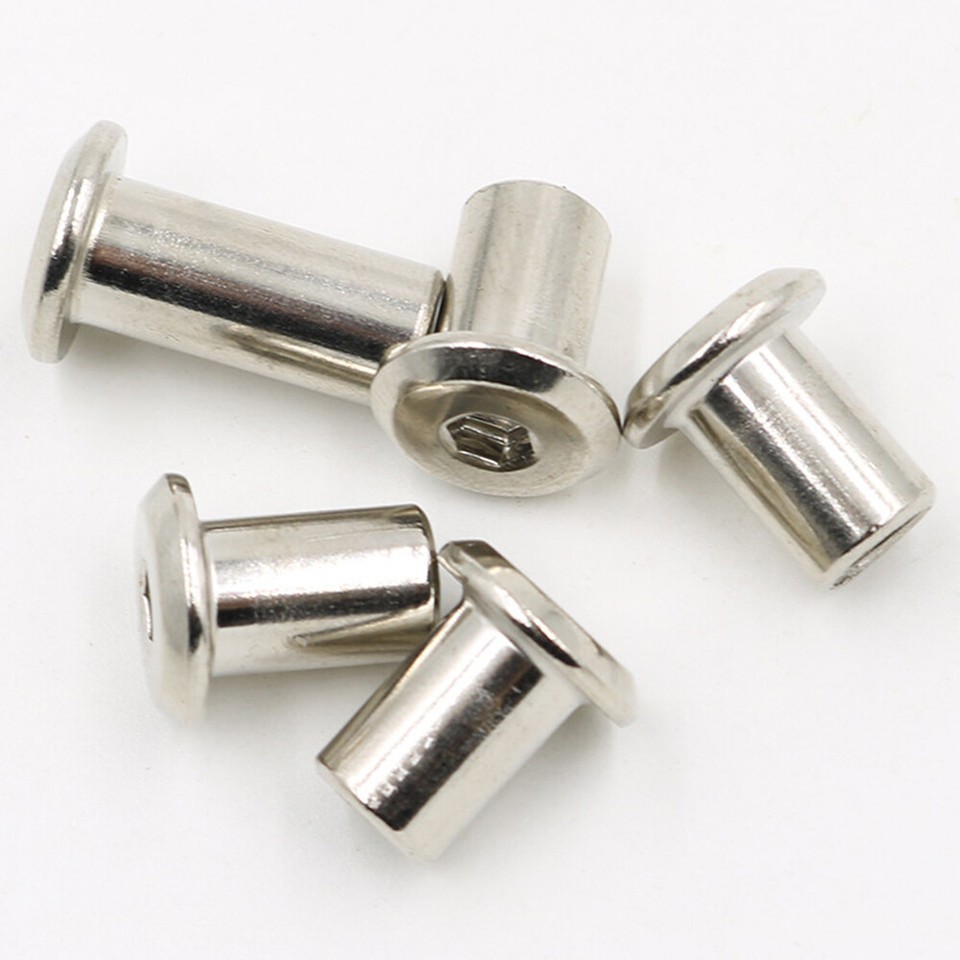 M3 M4 M5 M6 M8 M10 Nickel Rivet Cap Nuts Hex Socket Furniture Connector ...