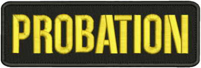PROBATION embroidery patches 3x10 hook gold | eBay