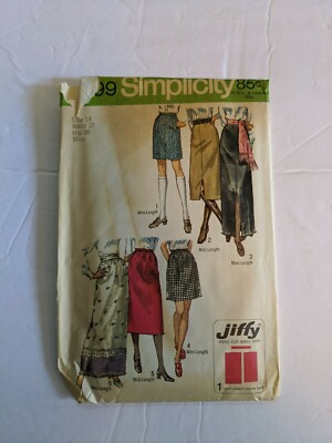 1970 Vintage SIMPLICITY 9099 Misses' Jiffy Skirts 3 Lengths Size 14 ...