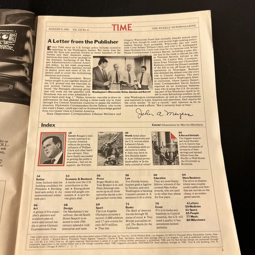 Vintage Time Magazine August 8, 1983 The Big Stick Approach | eBay
