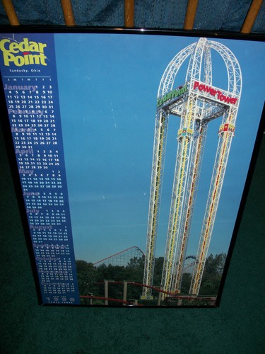 1998 Cedar Point Amusement Park Power Tower Poster Calendar 20"x 30 ...