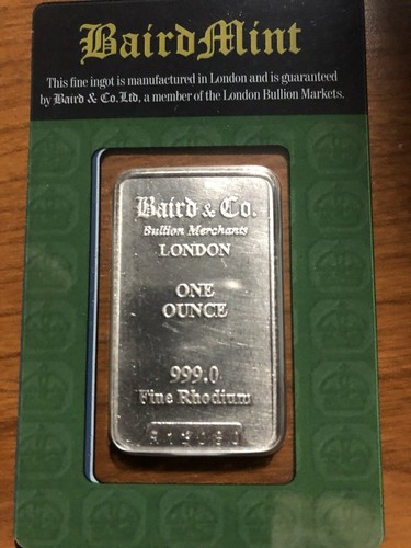 Rhodium Bar .999 Pure Baird Mint, 1 oz | eBay