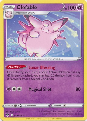 Clefable - 064/185 Rare Vivid Voltage Pokemon Card | eBay