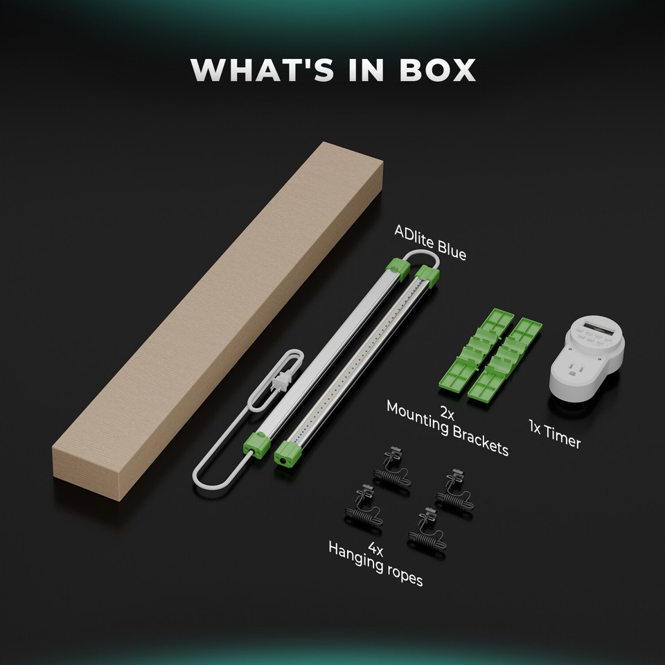 2x MARS HYDRO Blue30 Supplemental Led Grow Light Bars w/timer for ...