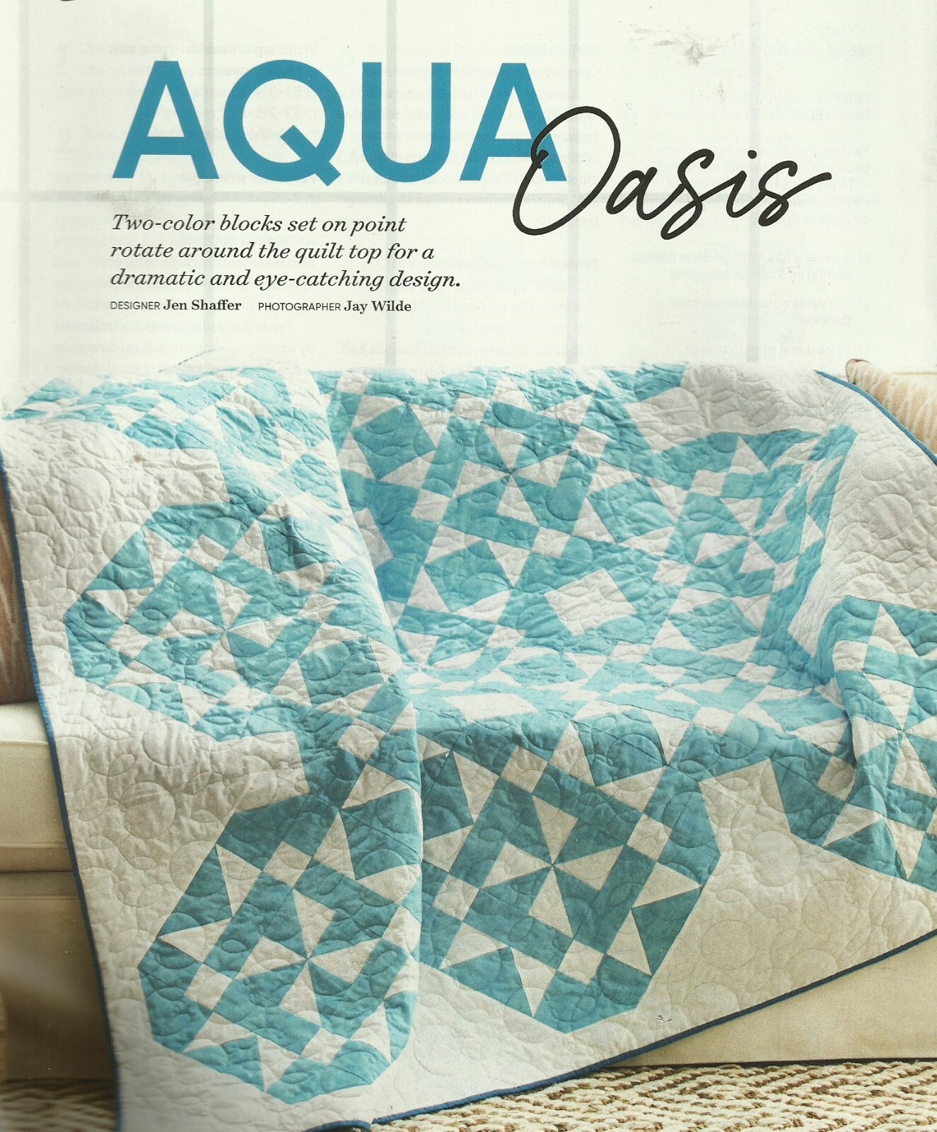 F0081 AQUA OASIS QUILT PATTERN/INSTRUCTIONS | eBay