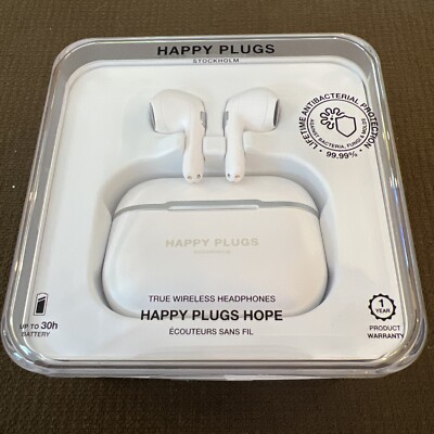 New Sealed! Happy Plugs Hope In-Ear Truly Wireless Headphones - White ...