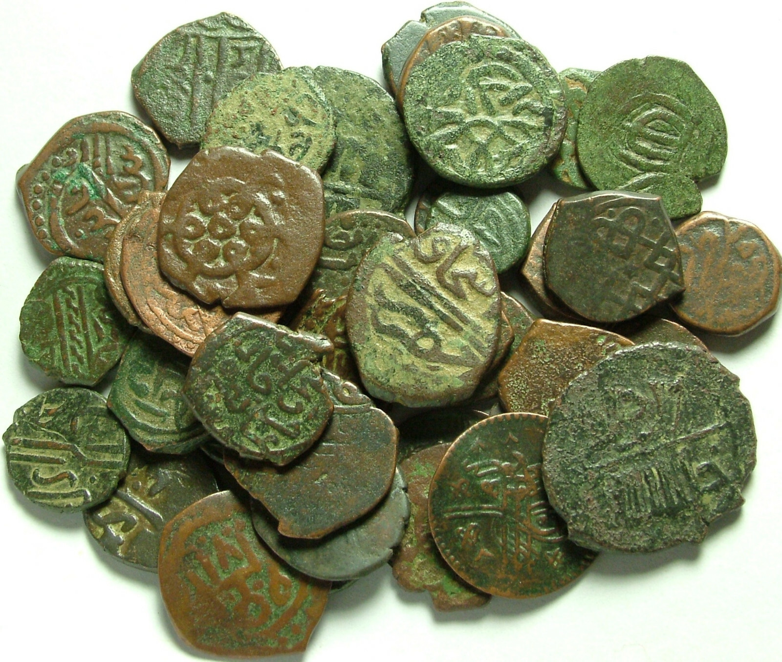 Lot 3 Rare original Islamic copper Bronze Mangir coins/Arabic/Ottoman ...