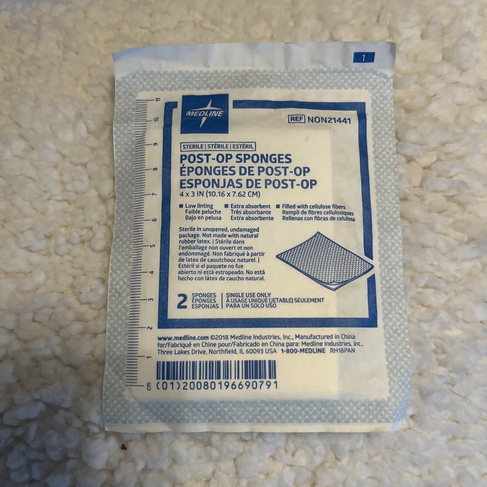 Medline 1 Bx/25 EA Sterile Post-op Gauze Sponge 4" X 3" NON21441 CHOP ...