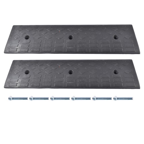 2x 4'' Rise Rubber Curb Ramp, Heavy Duty Loading Rubber Curb Ramps for ...