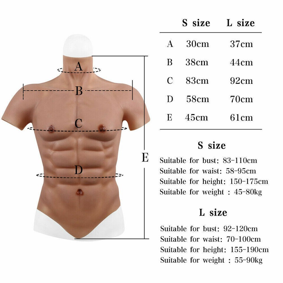 Realistic Silicone Muscle Chest Suit Male Chest Abdominal Muscle ...