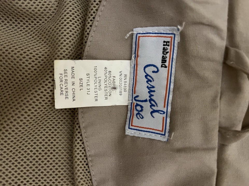 Men’s Size Large Outdoor Vest Tan By Haband Casual Joe | eBay