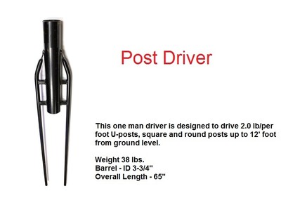 LARGE STEEL U-POST CHANNEL DRIVER SQUARE AND ROUND POST | eBay