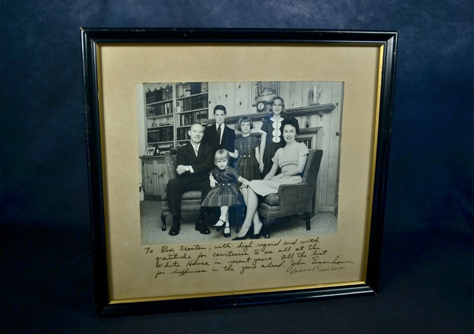 John Eisenhower family photo signed to Rex Scouten (long-time White ...