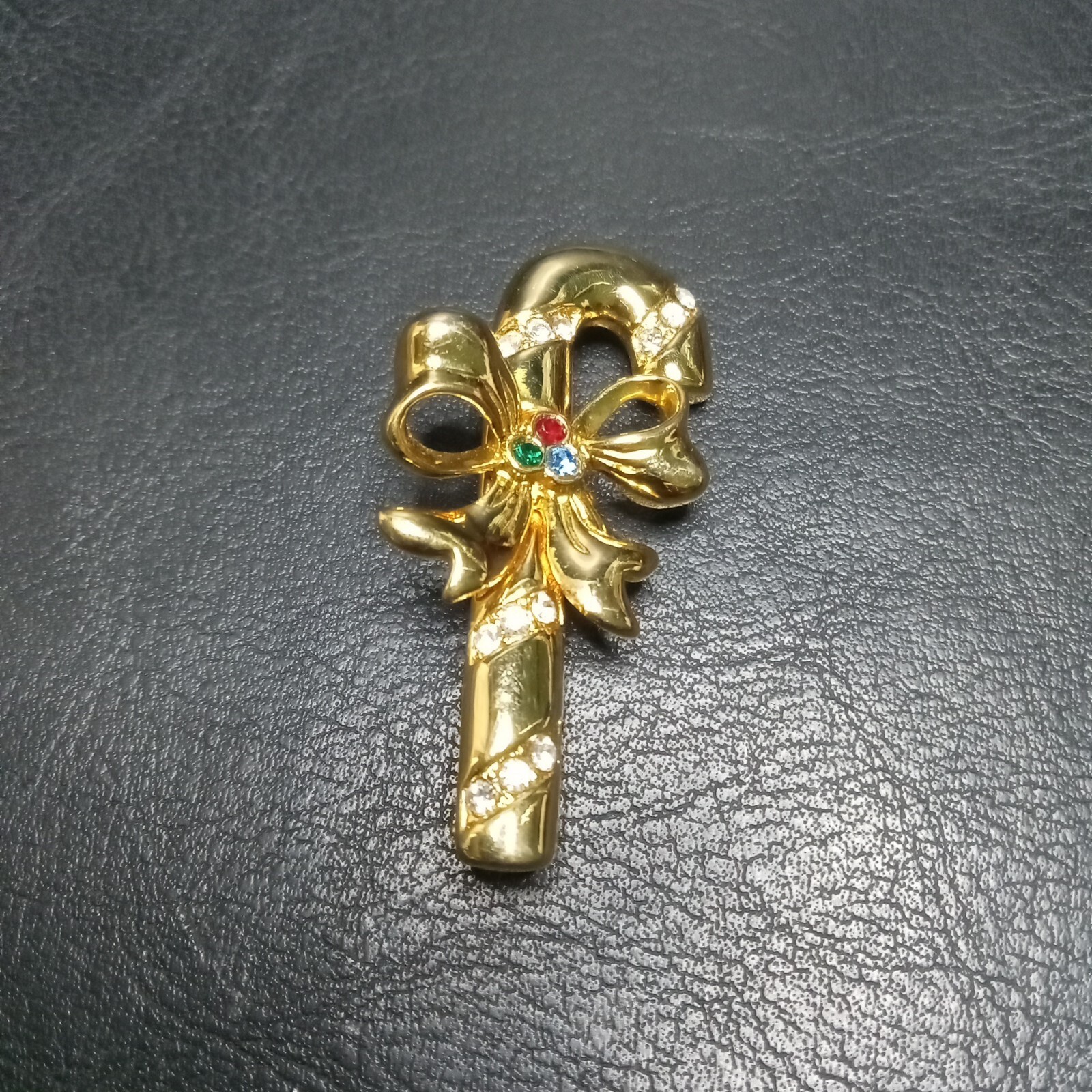 Vintage 1995 MERKSAMER Chritsmas Candy Cane Multicolor Rhinestone ...