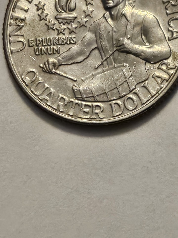 1776-1976 D US Bicentennial Quarter,ERROR filled Mint Mark-Letters ...