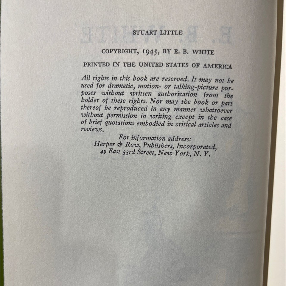 stuart little book, by e. b. white, 1945 Hardcover | eBay