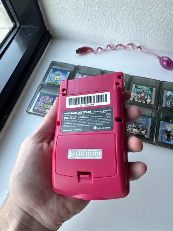 Nintendo Gameboy Color Berry Red with 10 Games - TESTED WORKING ...
