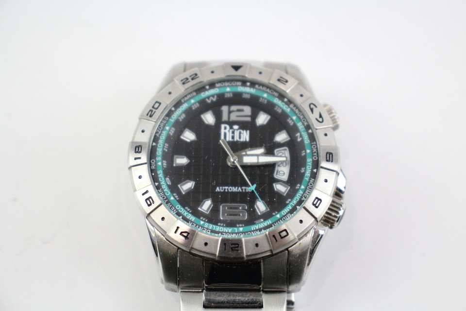 Reign World Time Diver Style Steel Watch Automatic Working | eBay UK