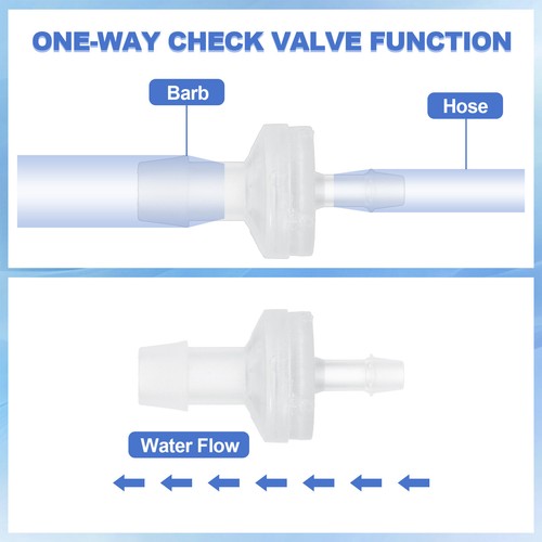 1/4 1/8 Inches One Way Check Valve, 6 Pcs Plastic Hose Barb, Clear | eBay
