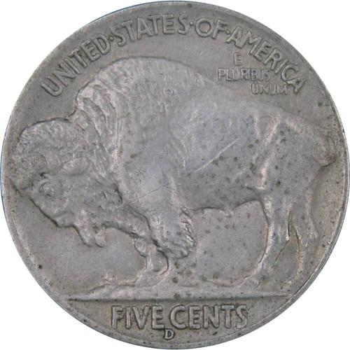 1938 D Indian Head Buffalo Nickel 5 Cent Piece XF EF Extremely Fine 5c ...