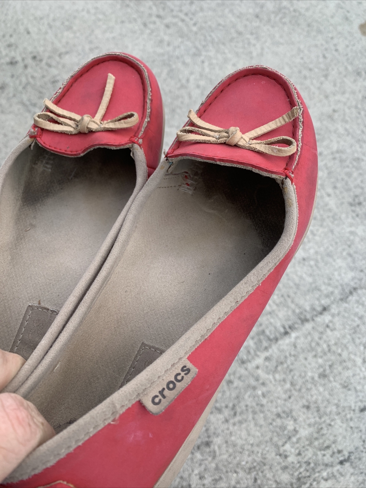 CROCS Mary Jane Loafers Ballet Flats Red Comfort Casu… - Gem