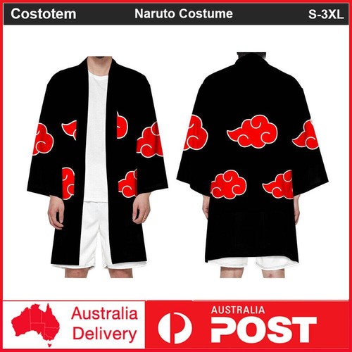 Naruto Akatsuki Uchiha Sasuke Costume Robe Coat Cape Kimono Uniform ...