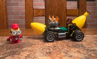 Lego Minions Minifigure Pit Crew Ron & Banana Race Car | eBay