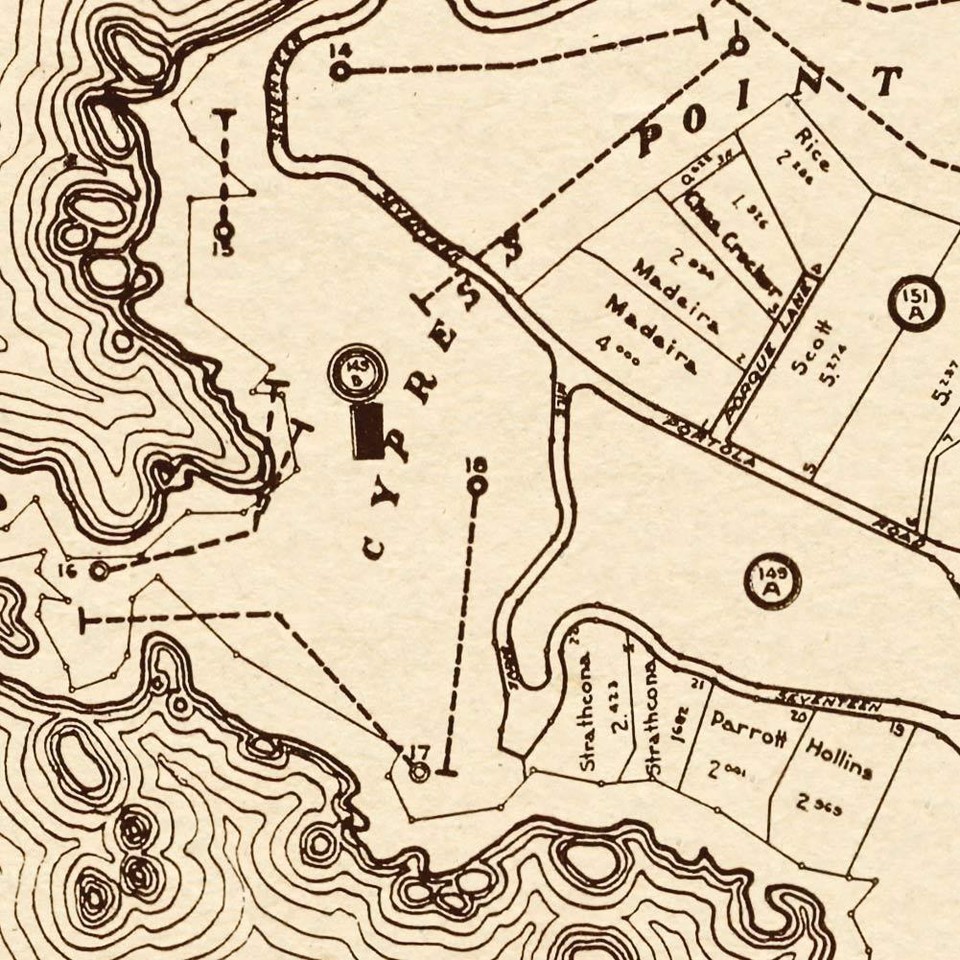 Map of Pebble Beach & Monterey Peninsula Country Club c. 1928 | 24 x 42 ...