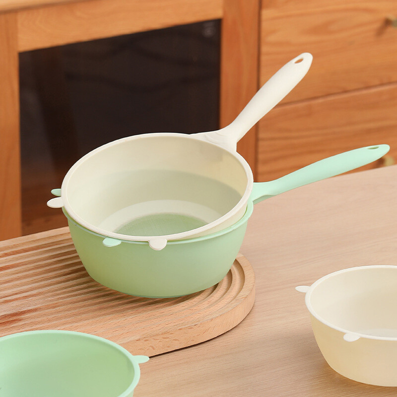 Drain Basket Sink Colander With Long Handle Rice-Washing Strainer ...