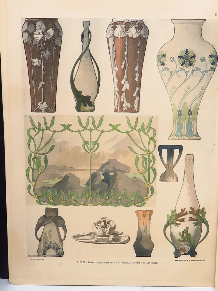 2 Rare Antique Emile Belet Art Nouveau Heliotype Prints Sèvres Paris ...