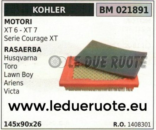 1408301 FILTRO ARIA MOTORE KOHLER XT 6 7 COURAGE XT 145x90x26 | eBay
