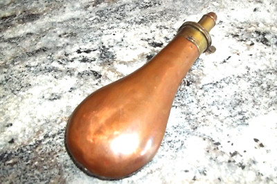 Vintage Brass Gun Powder flask / horn 1800s | eBay