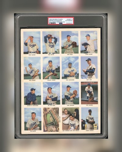 1955 Golden Stamps Brooklyn Dodgers PSA Authentic Koufax Rookie ...