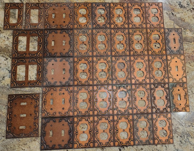 Brainerd French Lace Sponged Copper Multiple Gang Wall Plates | eBay