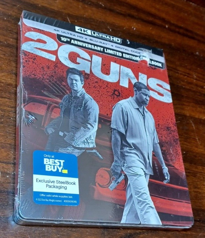 2 Guns Limited Edition 4K Steelbook (4K+Blu-ray)-NEW-J CARD DAMAGED ...