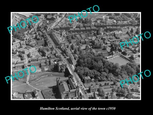OLD 6 X 4 HISTORIC PHOTO OF HAMILTON SCOTLAND AERIAL VIEW OF THE TOWN ...