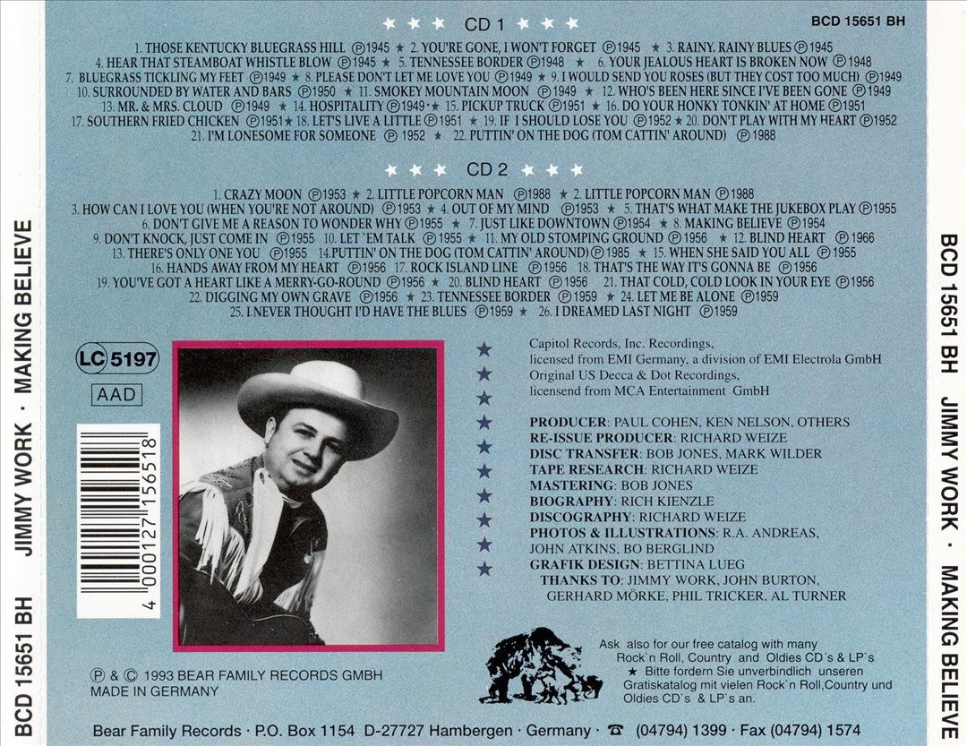 JIMMY WORK MAKING BELIEVE NEW CD 4000127156518| eBay