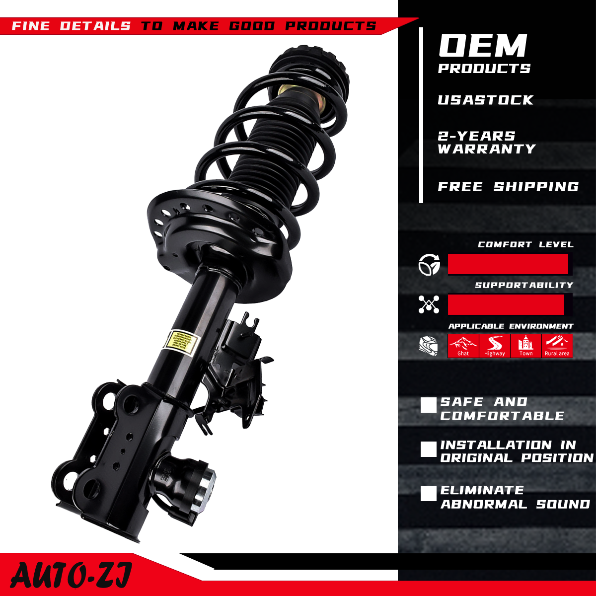 1X Front Left Shock Struts Assys w/ Electric for 2010-2016 Cadillac SRX ...