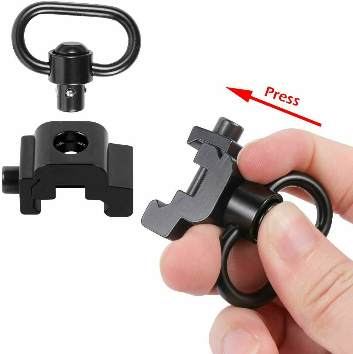 2PCS QD Sling Swivel Mount Quick Release Push Button Adaptor Rifle ...