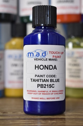 TOUCH UP MOTORBIKE PAINT 30ML BOTTLE FOR HONDA TAHITIAN BLUE PB215C ...