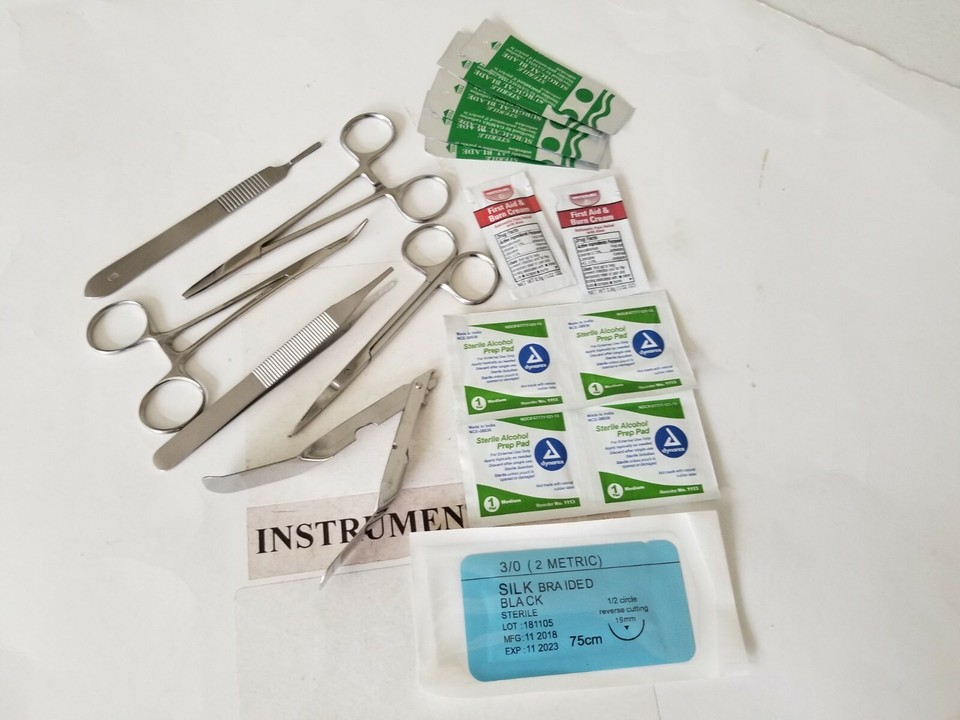 Surgical Suture Kit Basic First Aid Set Suture Emergency Trauma ...