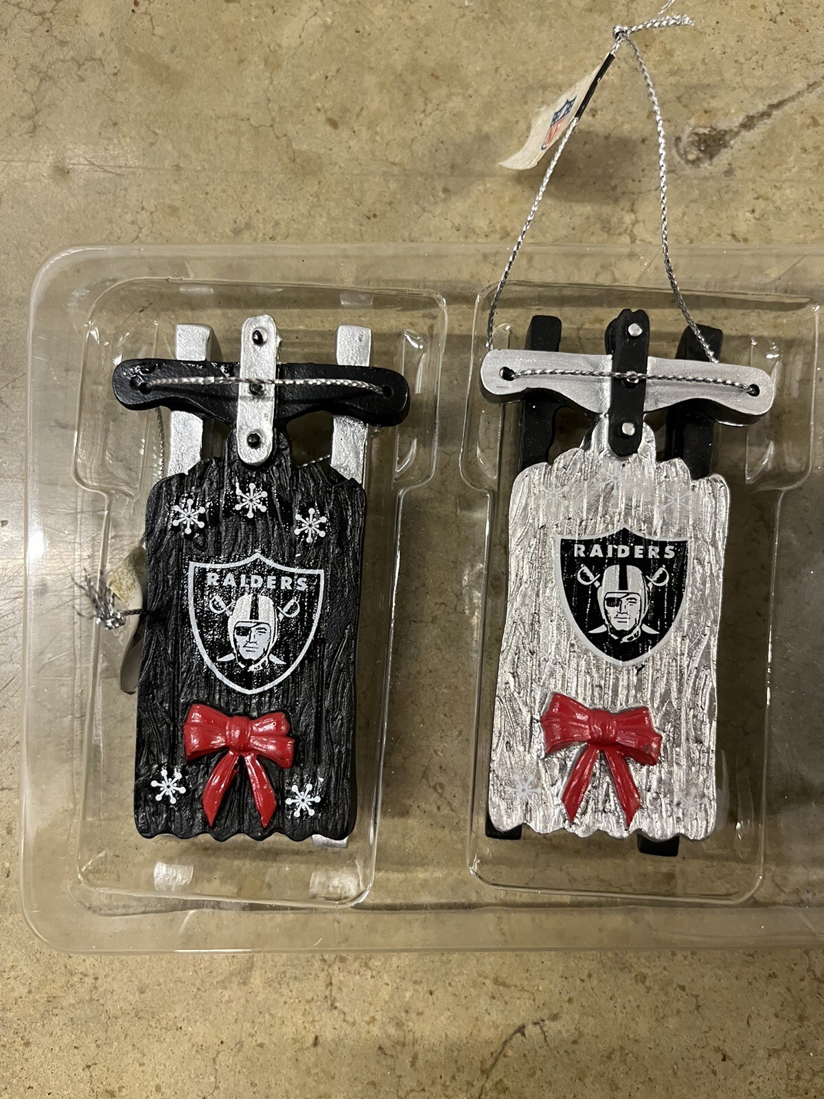 NFL Las Vegas / Oakland Raiders Christmas Tree Sled Ornaments Lot x4 | eBay