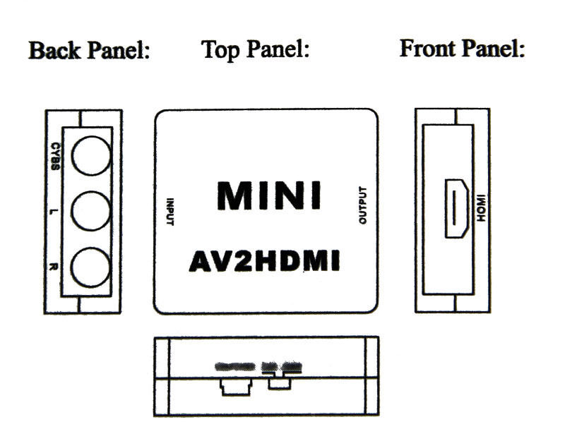 Mini Box AV2HDMI Upscaler AV RCA to HDMI VIDEO Converter Adpter 1080P ...