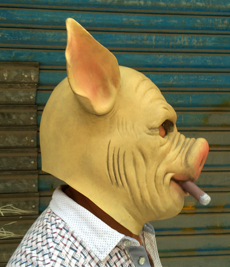 Masquerade Halloween Latex Creepy Animal Pig Mask Carnival Party ...