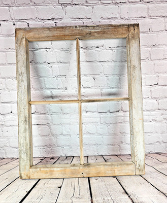 Antique 4-Pane Wood Window Frame Sash 20x24 Farmhouse Decor Shabby ...