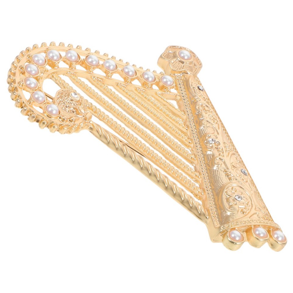 Harp Brooch Pin Creative Clothes Pin Metal Brooch Instrument Lapel Pin ...