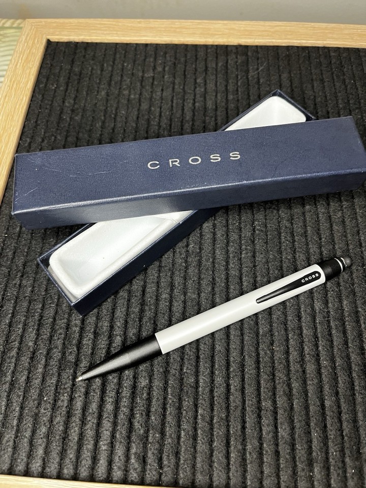 CROSS TECH2 White/Black BALLPOINT PEN w/STYLUS FOR TOUCH SCREEN DEVICES ...