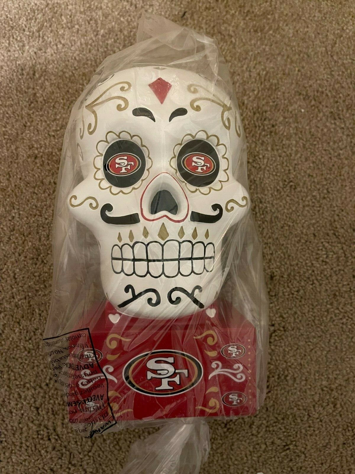 San Francisco 49ers Sugar Skull Statue NFL Go Niners RARE dia de los ...