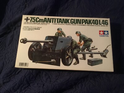 Tamiya Kit No. 35047 - 7.5 Cm Anti Tank Gun (PAK40/L46) 1/35 Scale WW2 ...